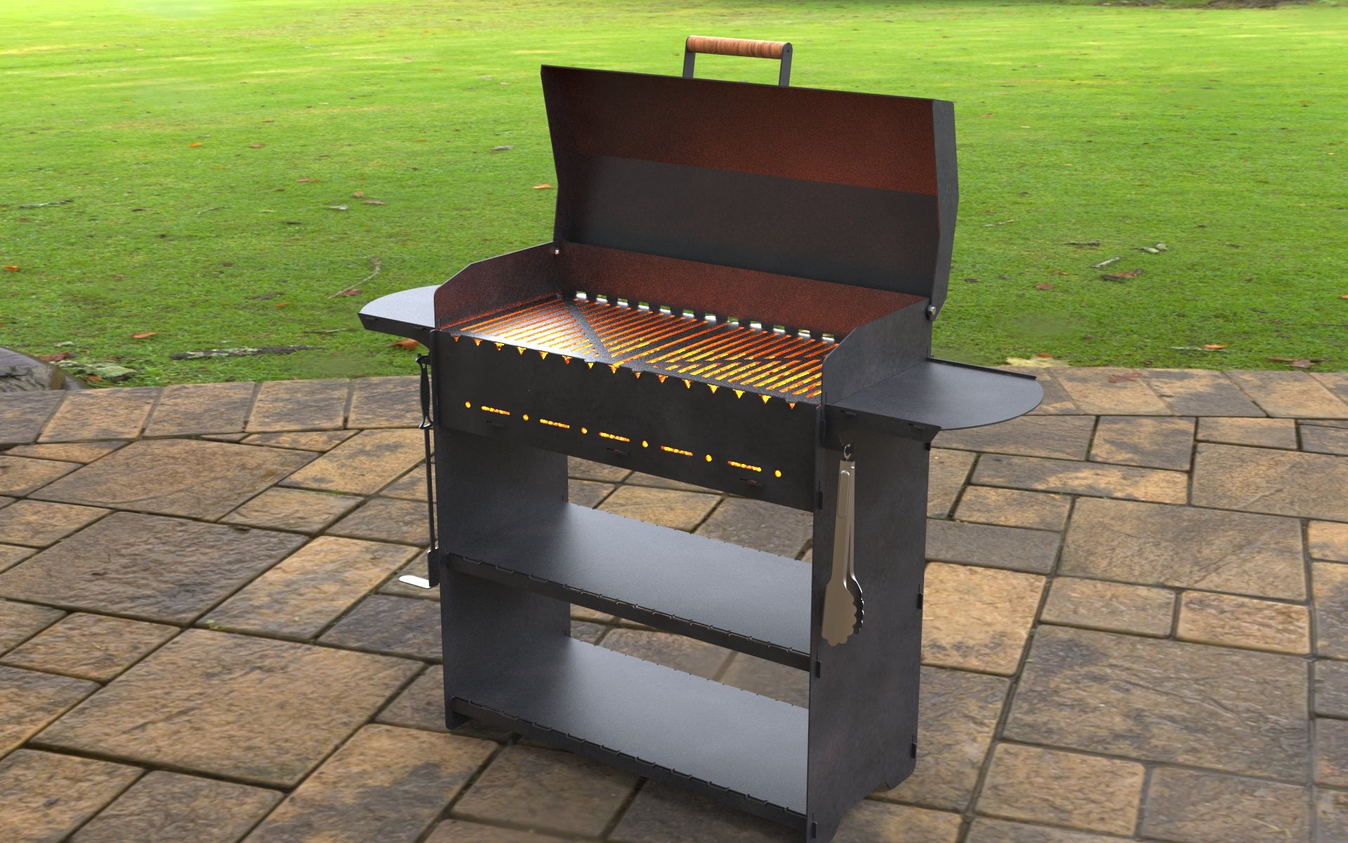 Collapsible Modern Grill with Lid – South Jersey Custom Metal Designs