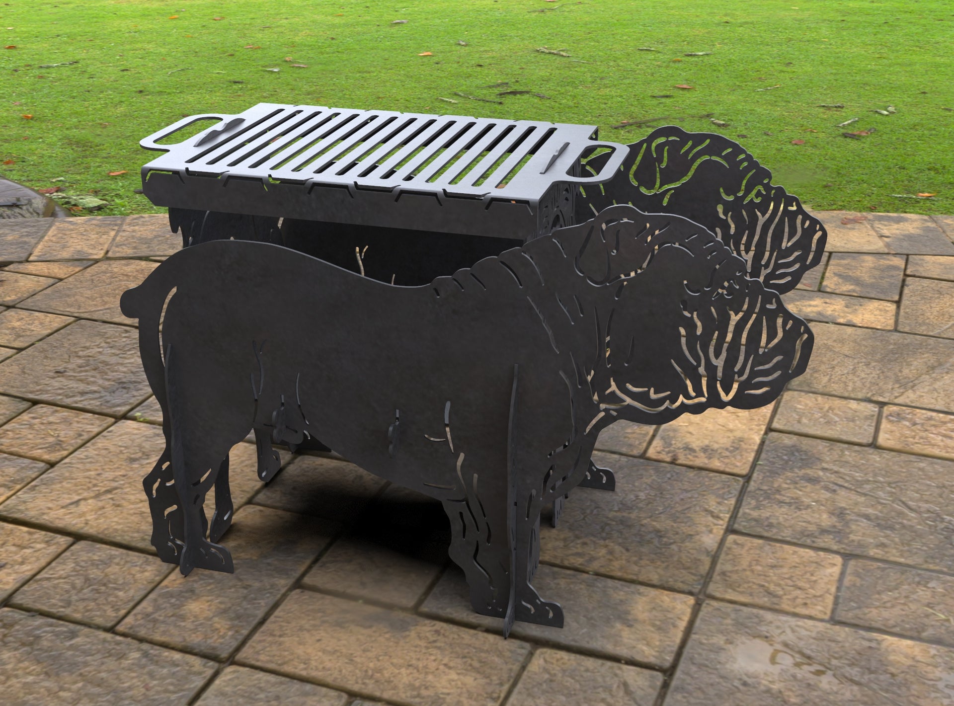 English Bulldog Outdoor Firepit – South Jersey Custom Metal Designs