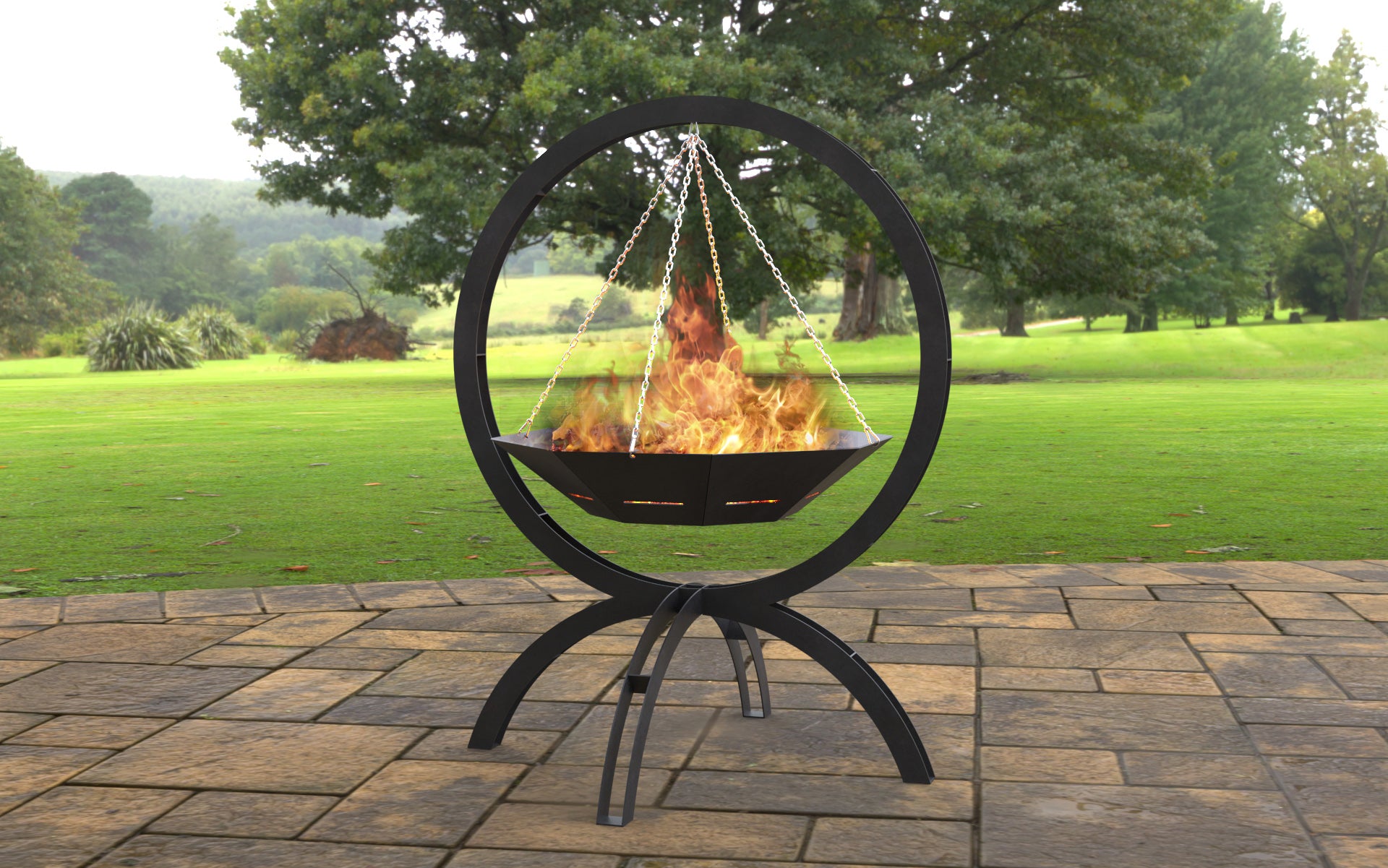 Hanging Chain Design 2 Outdoor Firepit – South Jersey Custom Metal Designs