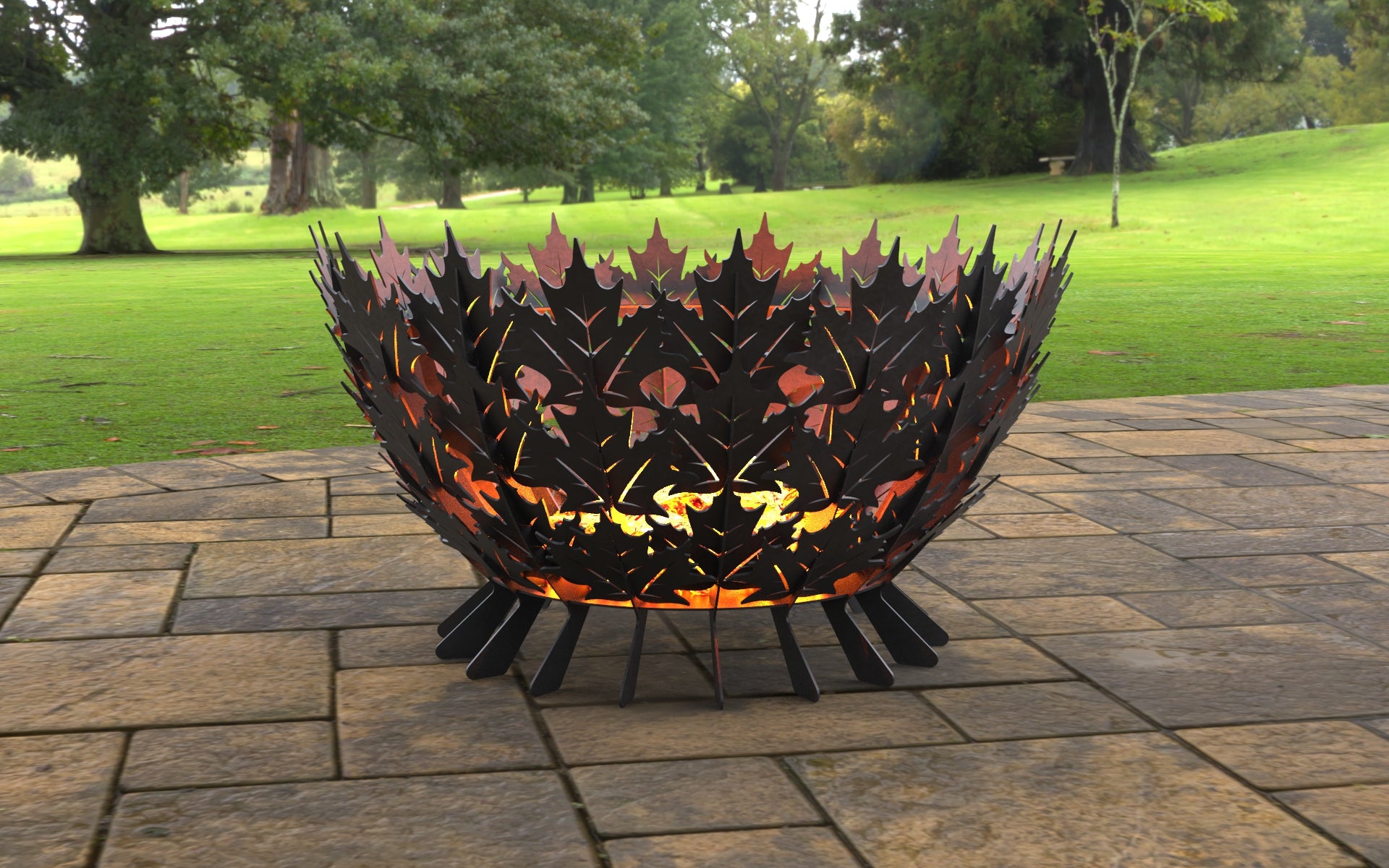 Maple Leaf Scales Outdoor Firepit 37" – South Jersey Custom Metal Designs