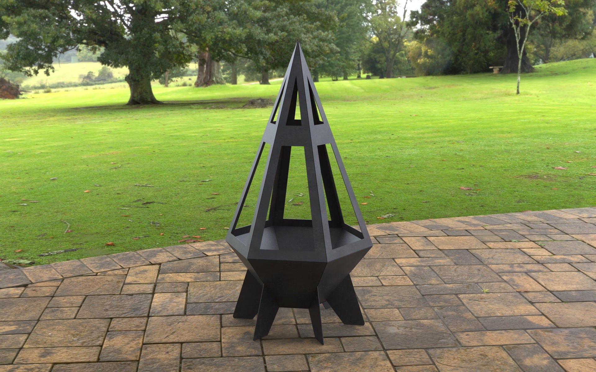 Pyramid Rocket Tall Outdoor Firepit – South Jersey Custom Metal Designs