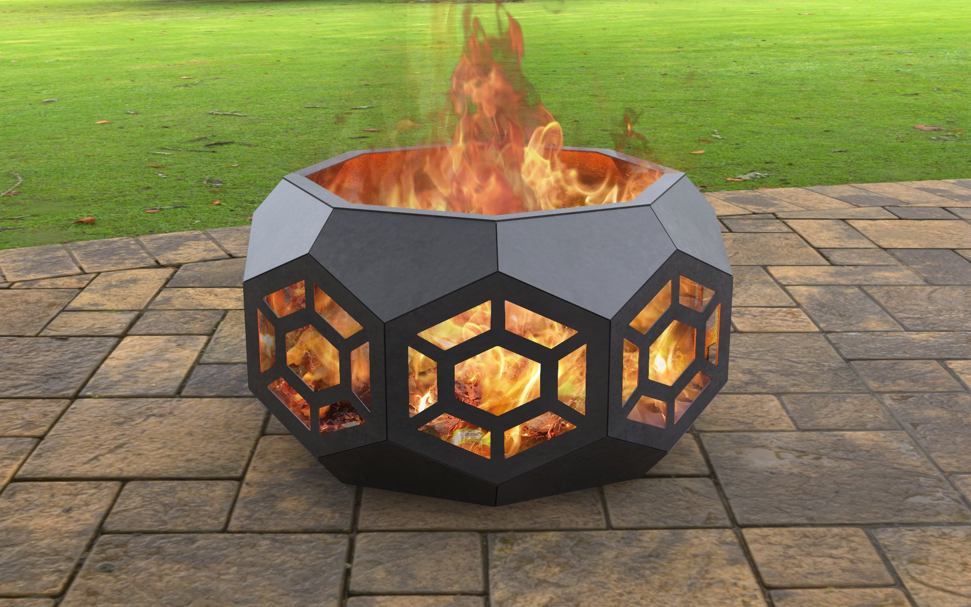 Volumetric Octagon Outdoor Firepit – South Jersey Custom Metal Designs